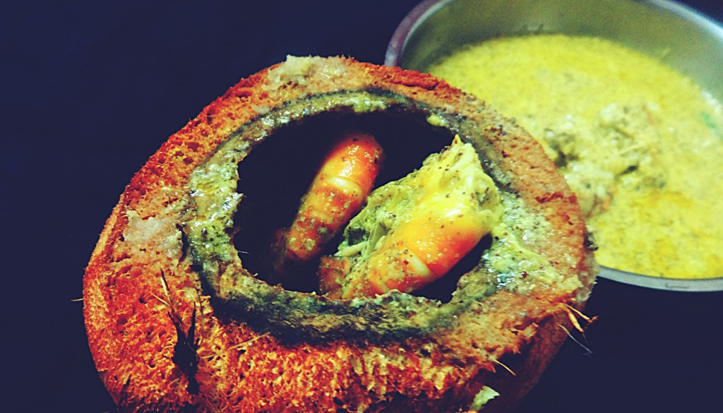 Daab chingri bengali recipe(prawns cooked in green coconut shell ...